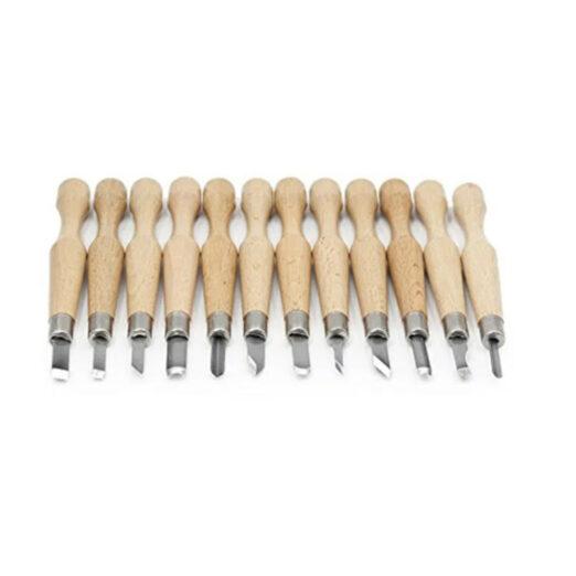 Knife Depot 12 Piece Wood Carving Chisel Set (SK7 Various Blades with ...