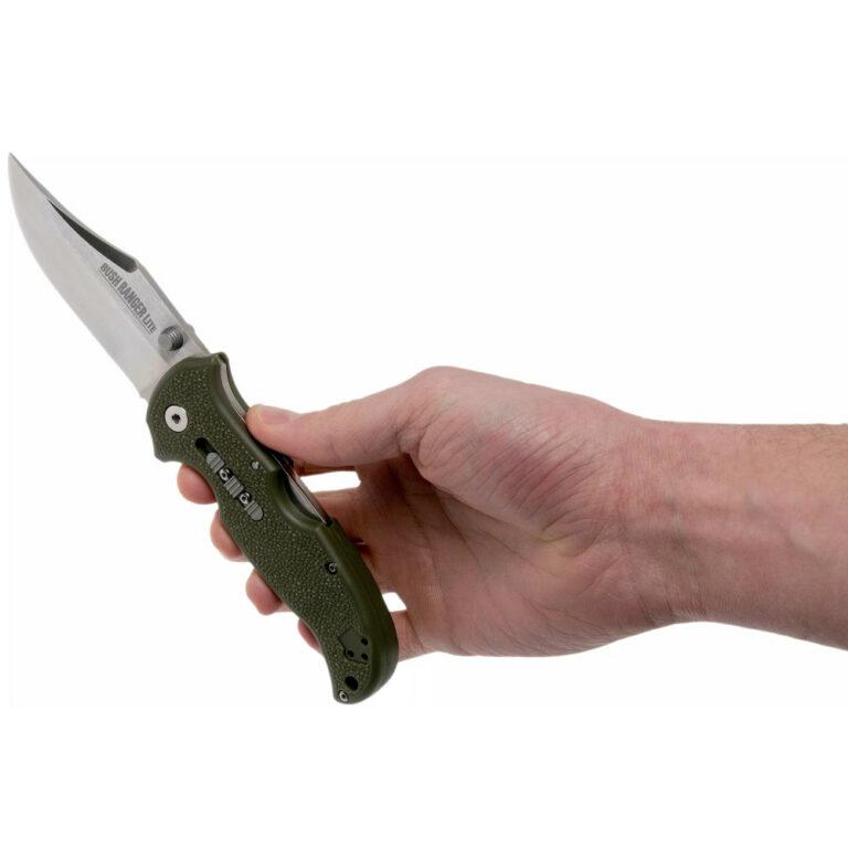 Cold Steel Bush Ranger Lite Folding Knife 3.5″ Plain Blade, OD Green ...